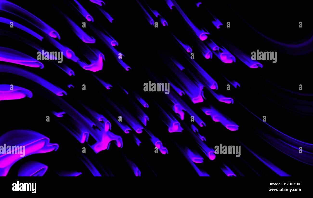 Many abstract comets fall at high speed, 3d rendering. Virtual asteroid ...