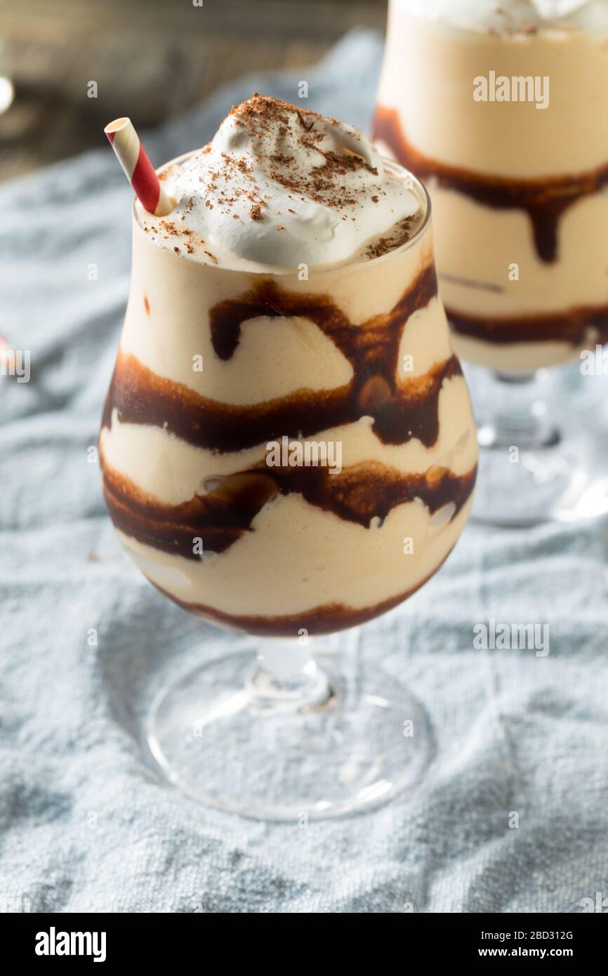 Homemade Boozy Frozen Mudslide Cocktail with Whipped Cream Stock Photo ...