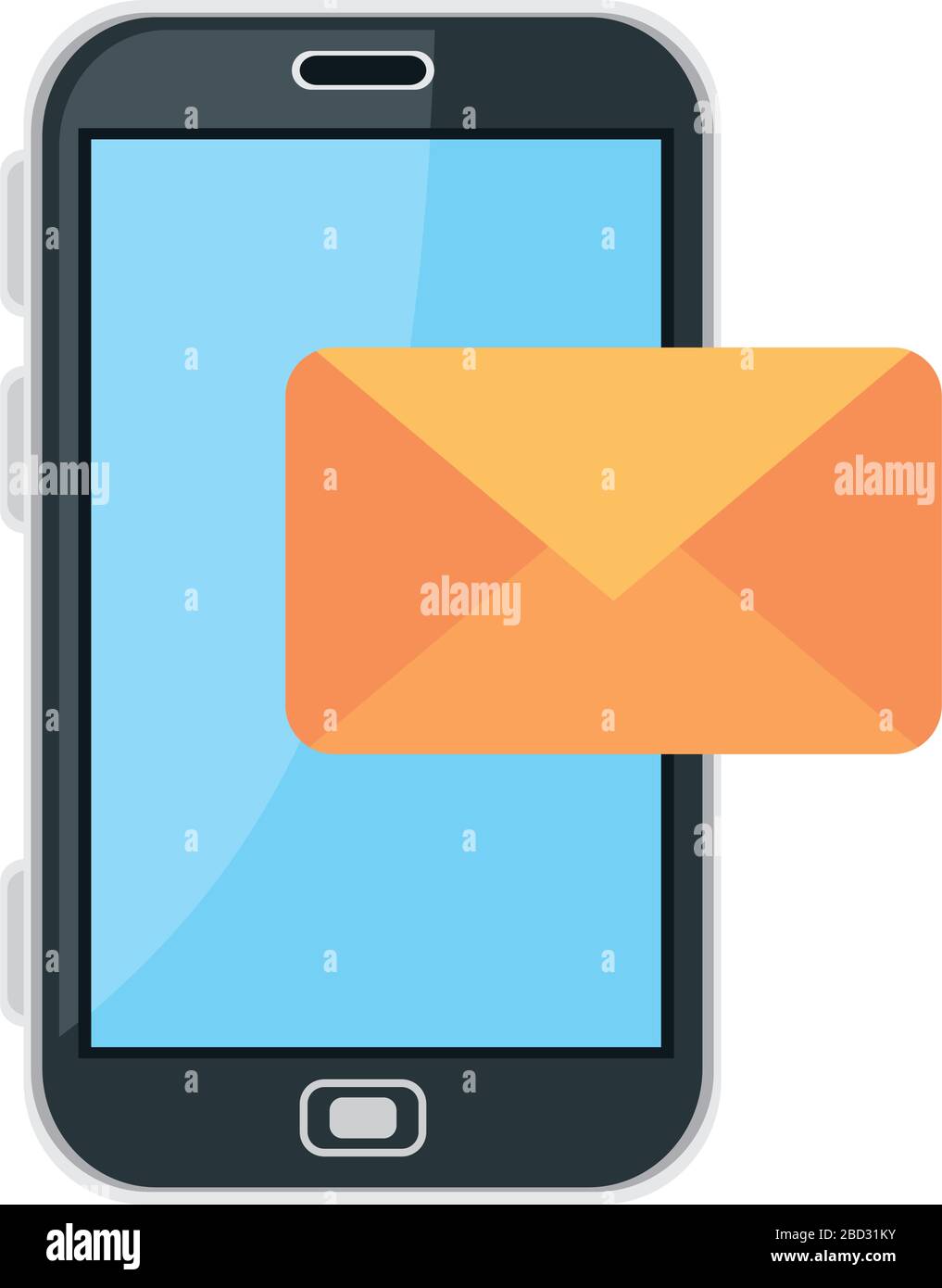 Isolated envelope message and smartphone vector design Stock Vector ...