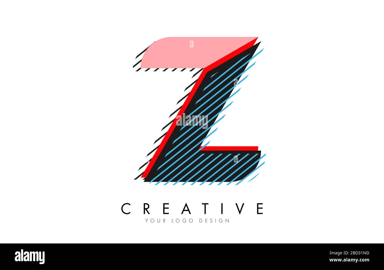 Z Letter with an abstract Pop Art Logo Design. Colorful Retro Vector ...