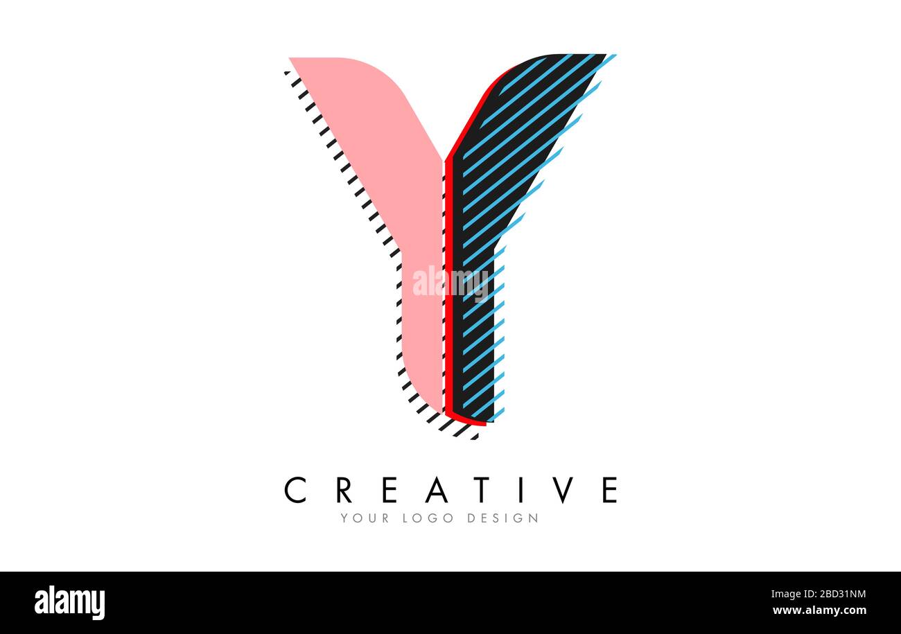 Y Letter with an abstract Pop Art Logo Design. Colorful Retro Vector ...
