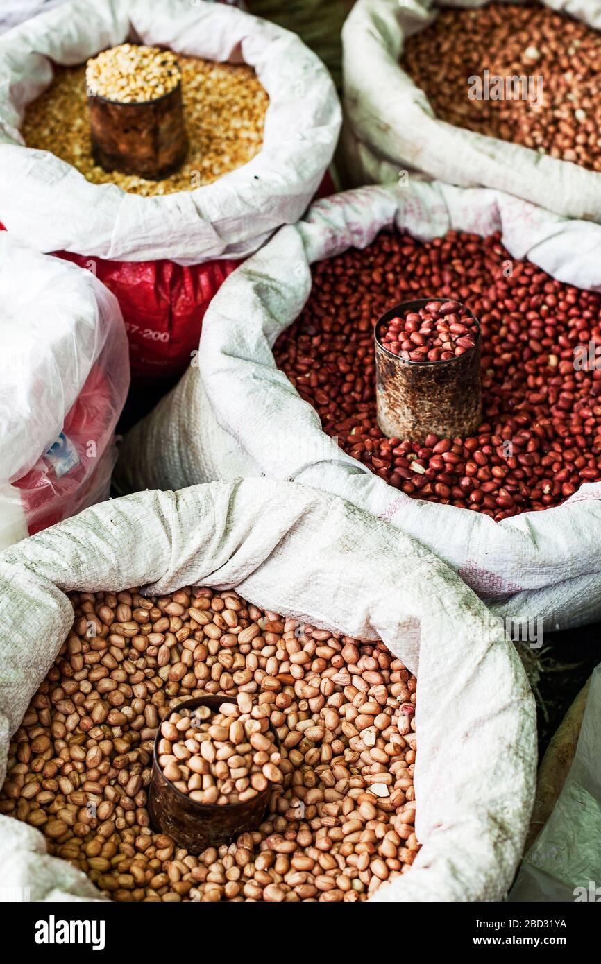 Grain and beans, spices in Morocco Stock Photo - Alamy