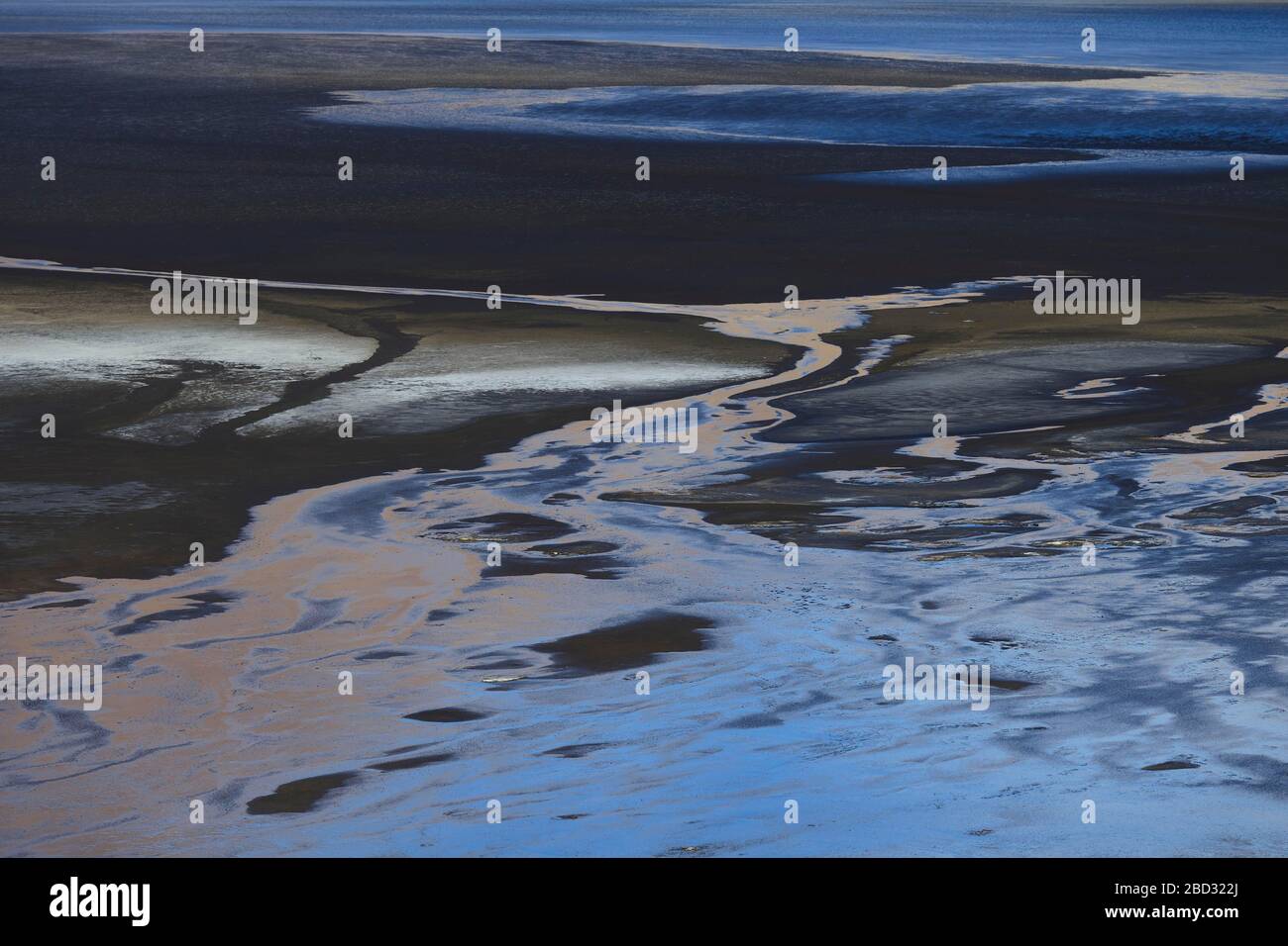 Salt pan, Salar de Tara, Altiplano, view from Paso de Jama pass road ...
