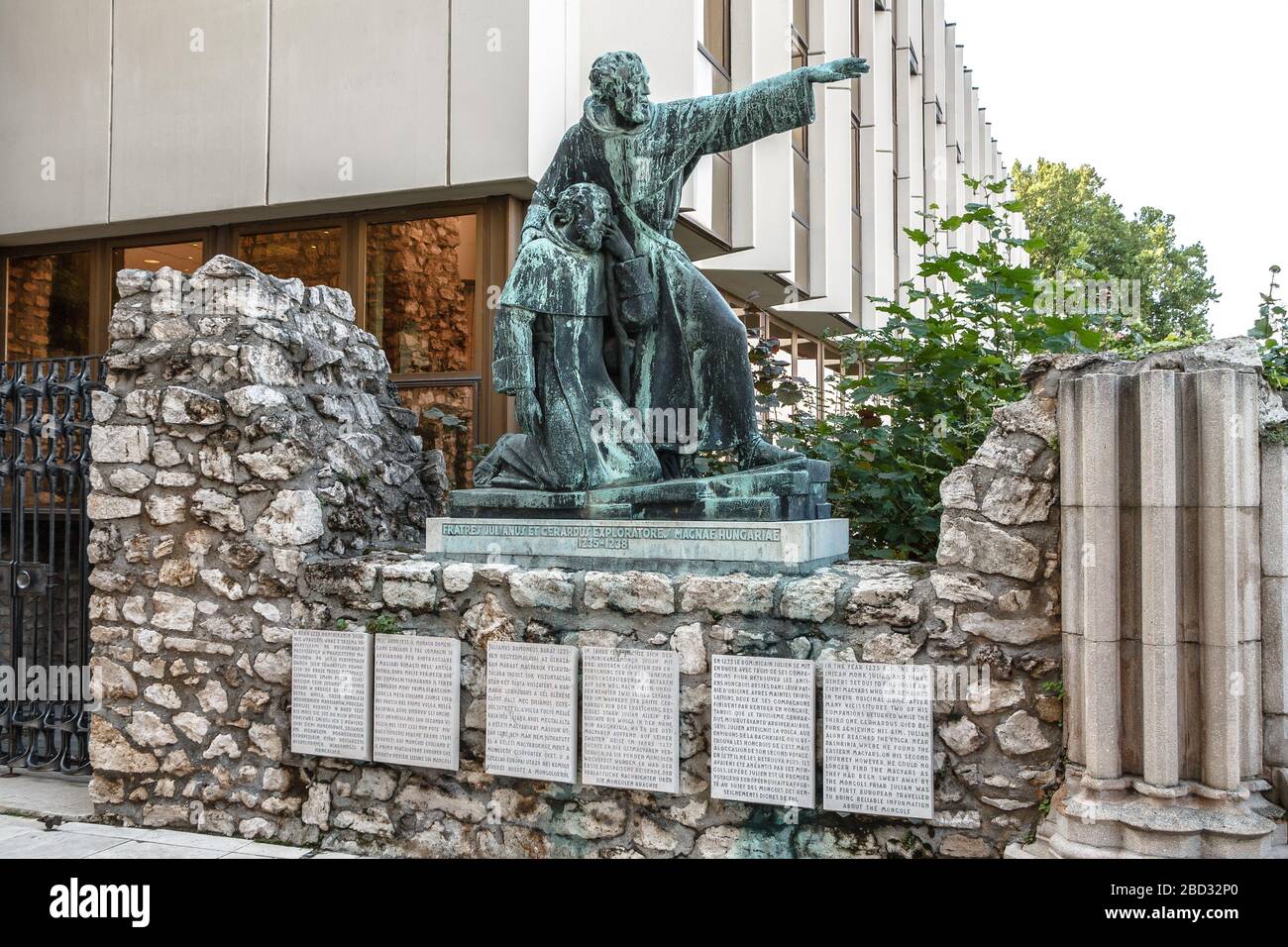 The statue of Friar Julian in the Buda Castle District Stock Photo - Alamy