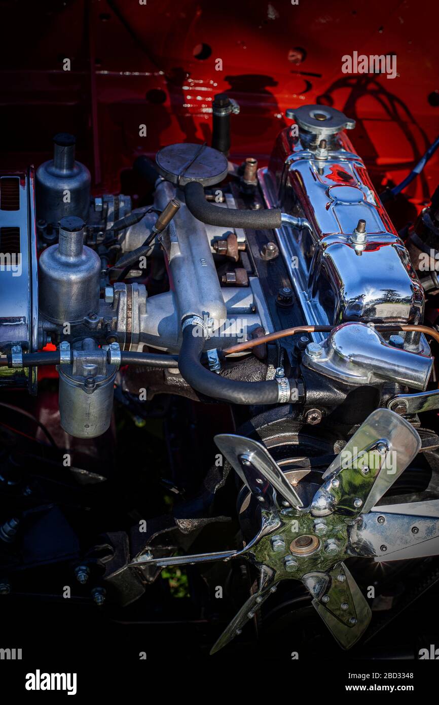 Red Car Engine Stock Photo - Alamy