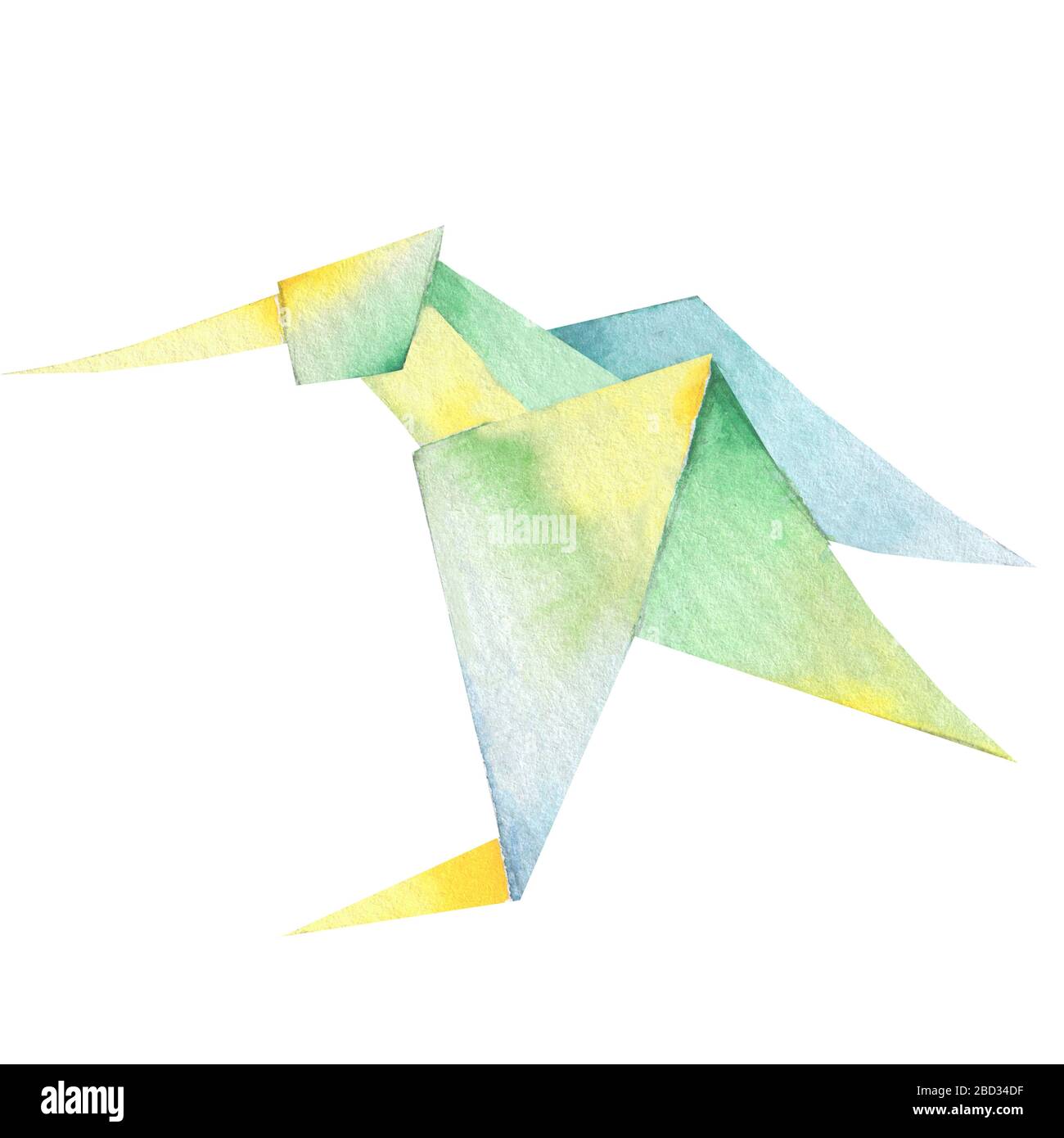 Origami paper bird isolated on white background Stock Photo - Alamy