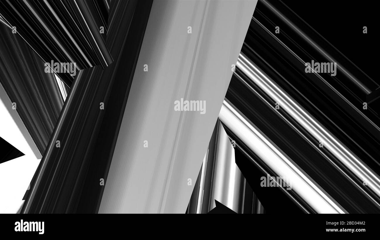 Random fractal elements, 3d rendering. Computer generated abstract ...