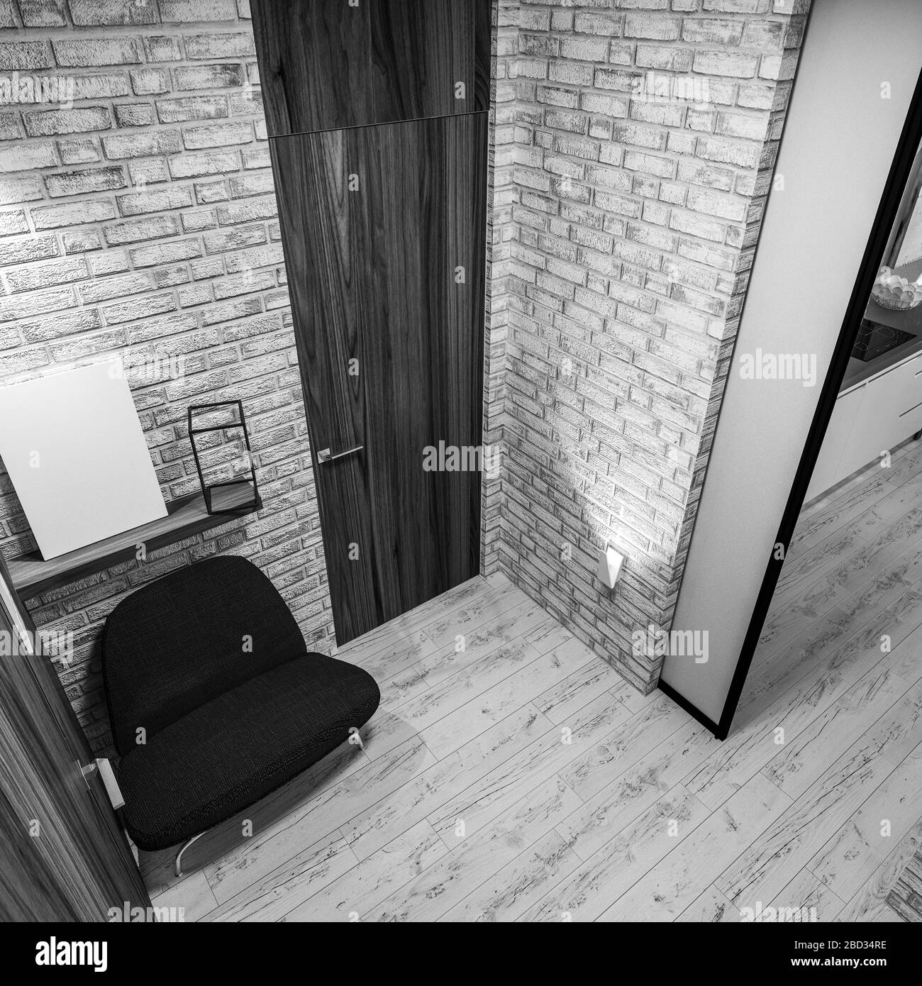Interior new homes in Black and White Stock Photos & Images - Alamy
