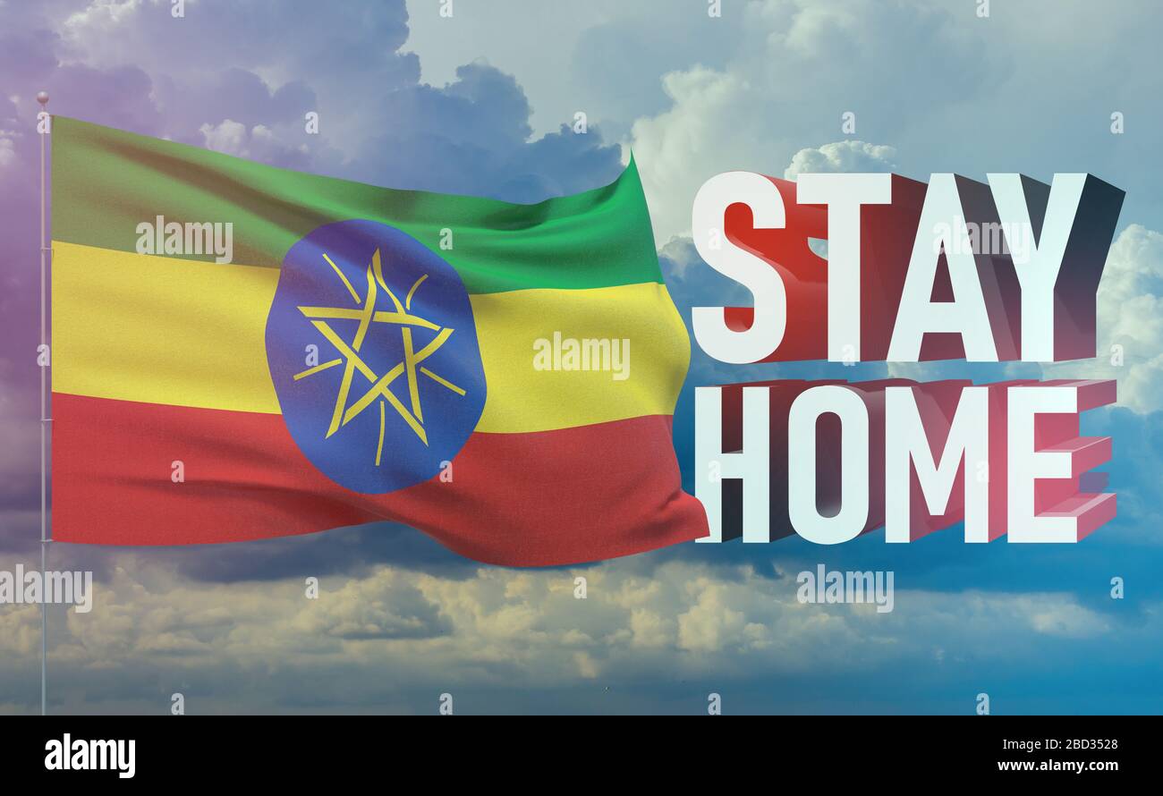 Stay home stay safe - letter typography 3D text for self quarantine ...