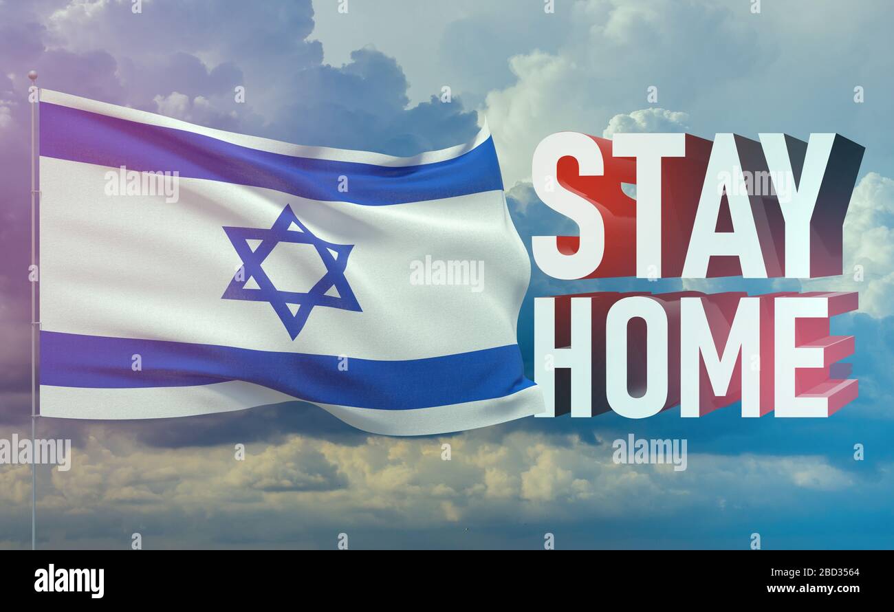 Stay home stay safe - letter typography 3D text for self quarantine ...