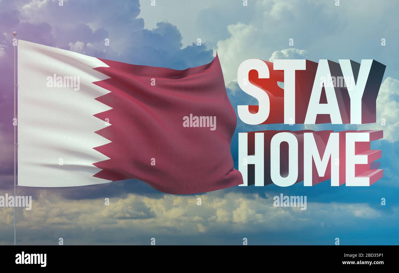 Stay home stay safe - letter typography 3D text for self quarantine ...