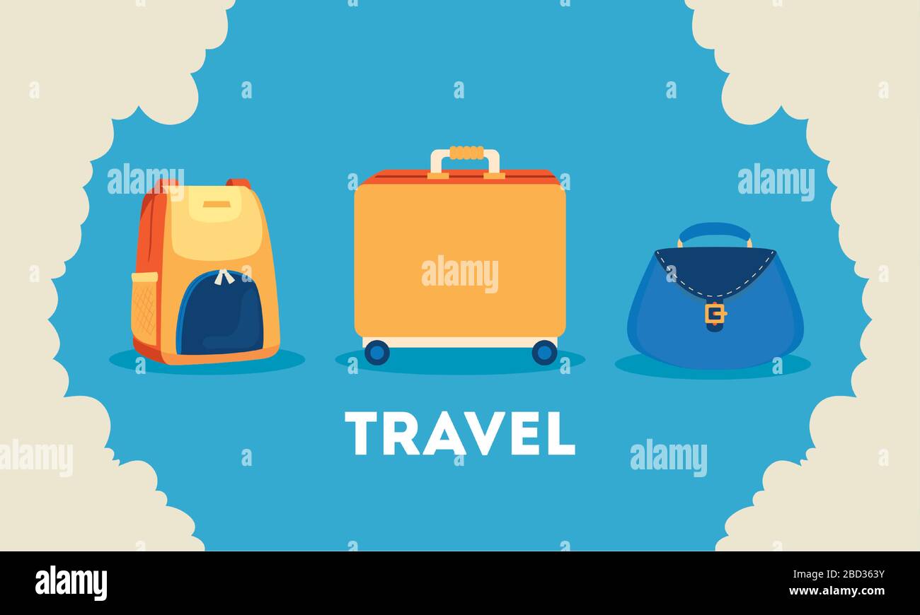 time travel poster with suitcases icons Stock Vector Image & Art - Alamy