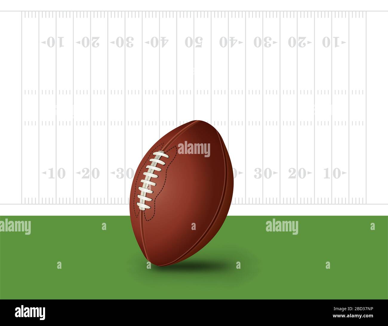 An American football with field yard lines background illustration ...