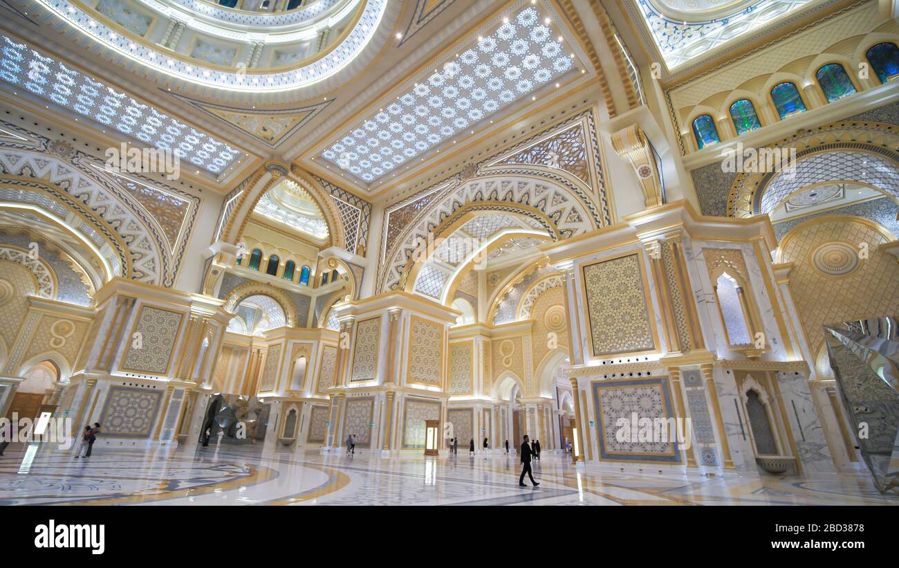 Abu Dhabi, UAE - December 15, 2019: Presidential Palace, Palace of Qasr ...