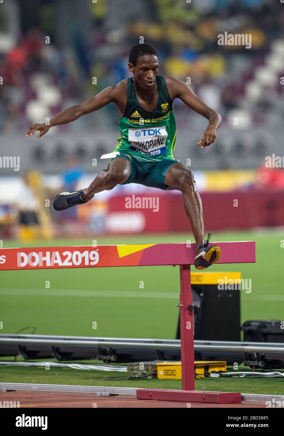 DOHA - QATAR - OCT 1: Rantso Mokopane (RSA) competing in the men 3000m ...