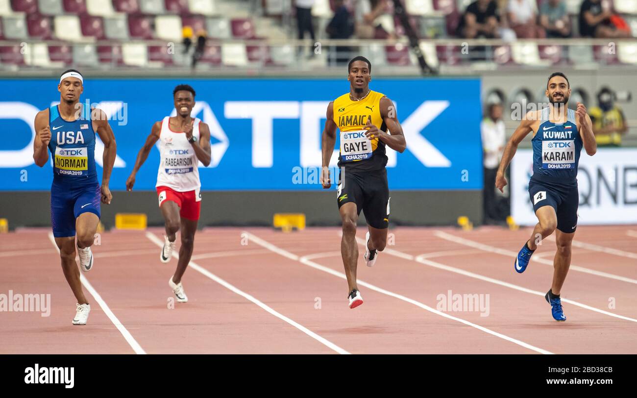 DOHA - QATAR - OCT 1: Michael Norman (USA),Todiasoa Franck Rabearison ...