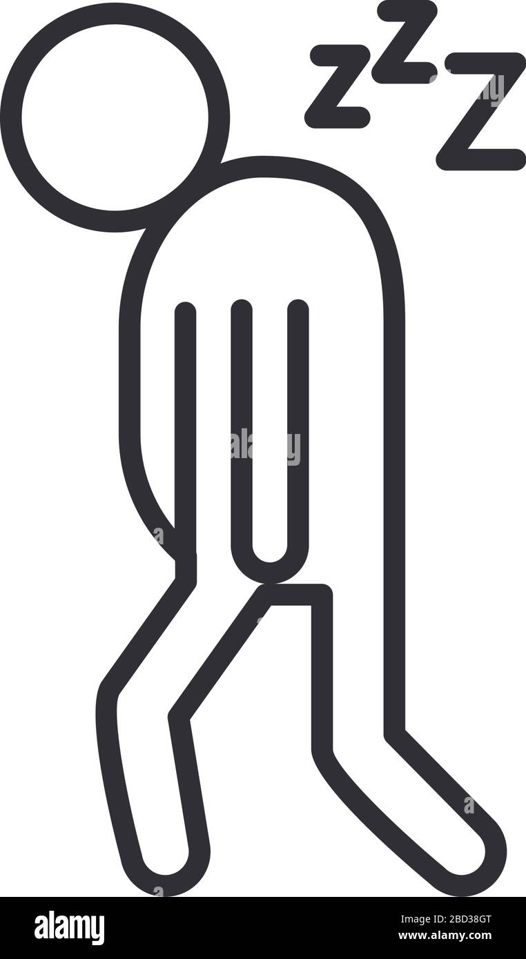 person with drowsiness covid19 symptom line style icon Stock Vector ...