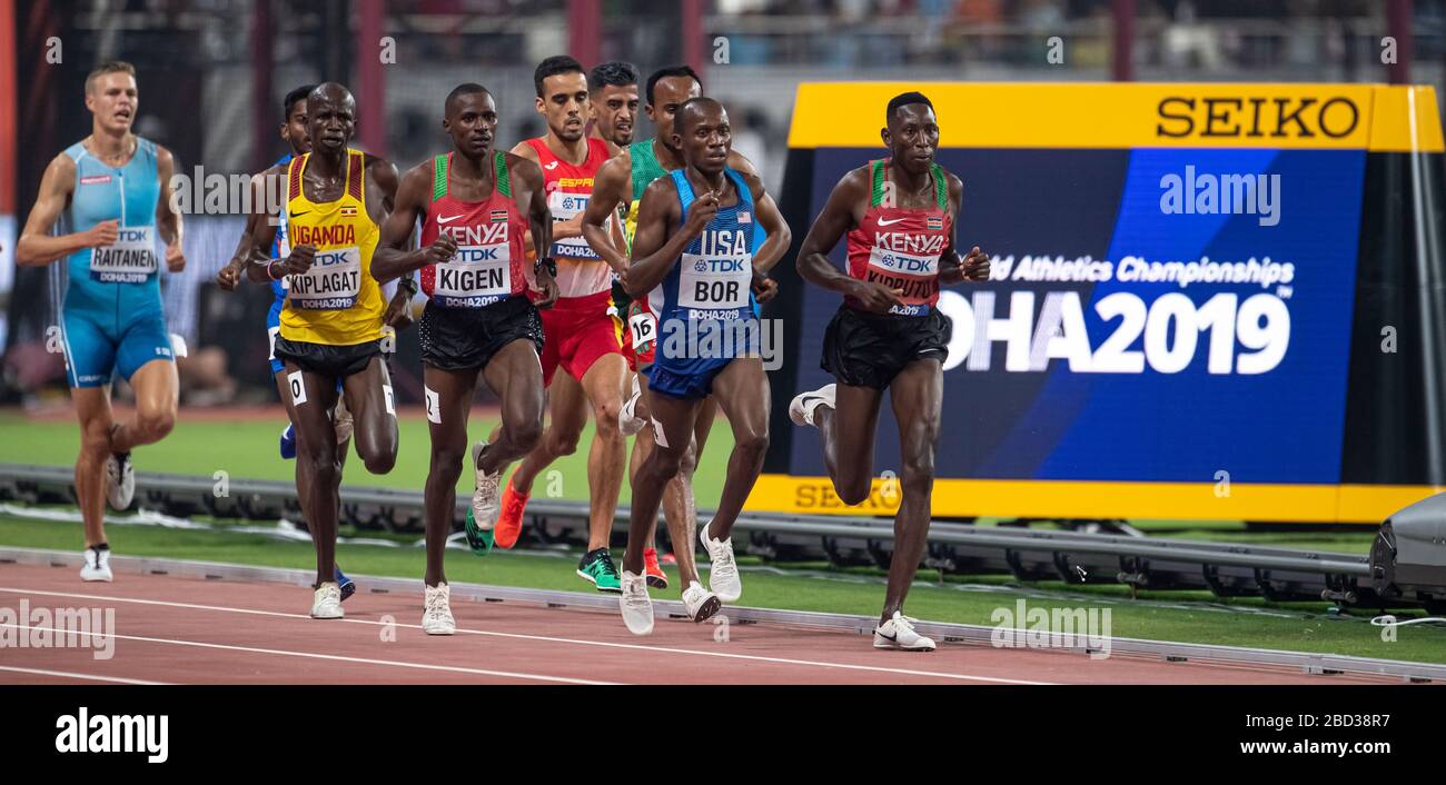 DOHA - QATAR - OCT 1: Hillary Bor (USA), Conseslus Kipruto and Benjamin ...