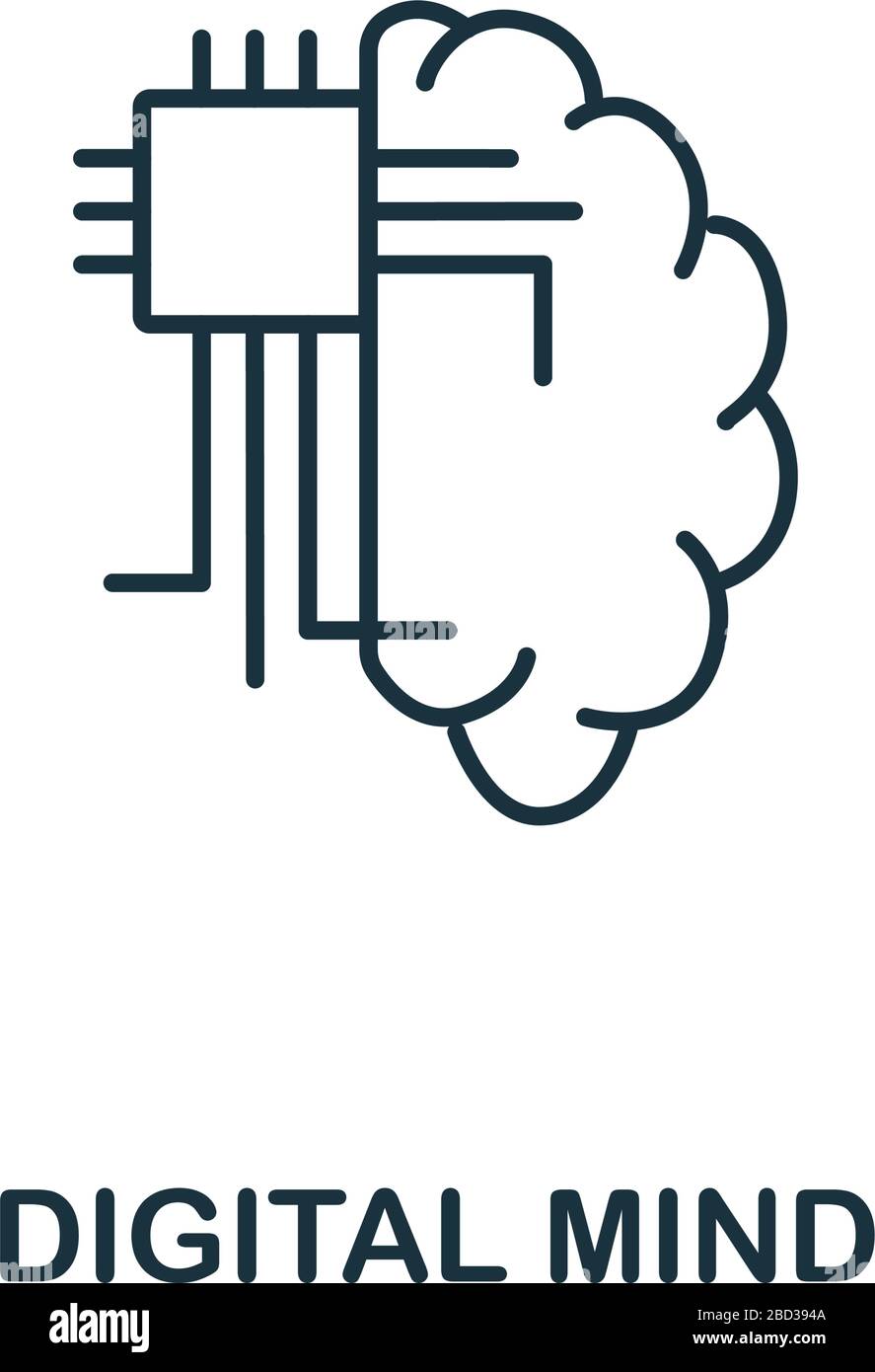 Digital Mind icon from machine learning collection. Simple line Digital ...