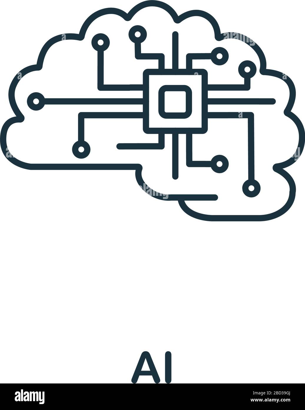 Ai icon from machine learning collection. Simple line Ai icon for ...