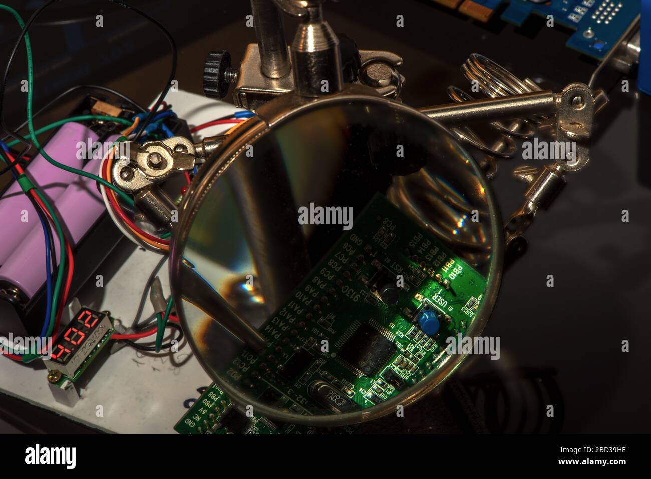 manual assembly of electronic components and microcircuits Stock Photo ...