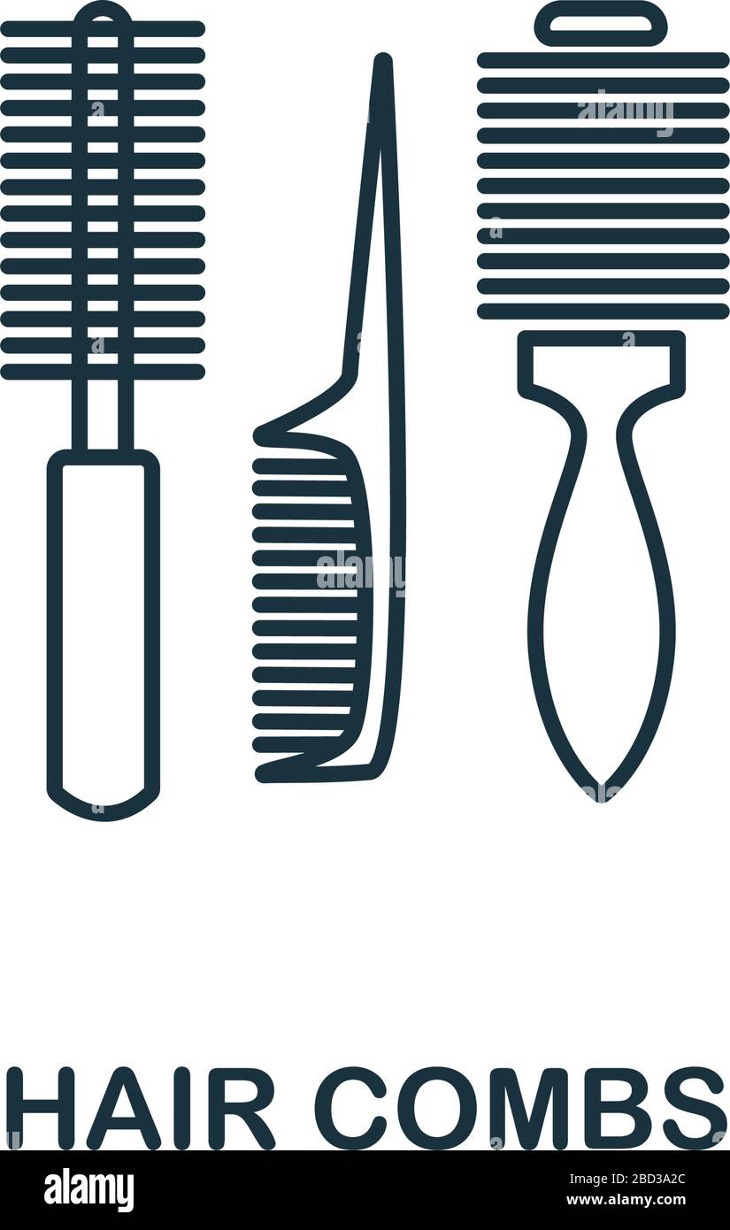 Hair Combs icon from makeup and beauty collection. Simple line element ...