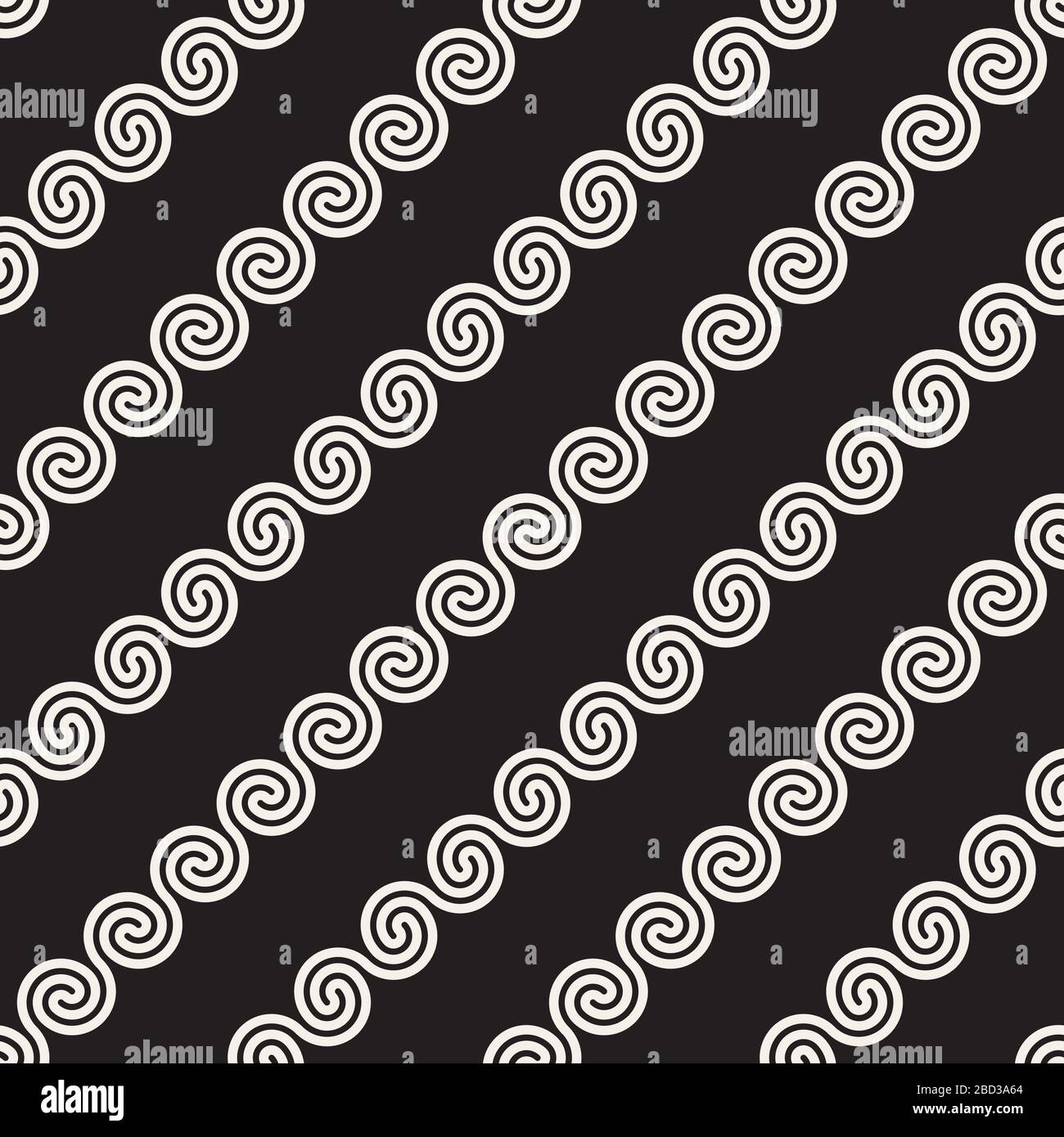 Vector seamless stylish pattern. Geometric striped ornament. Monochrome ...