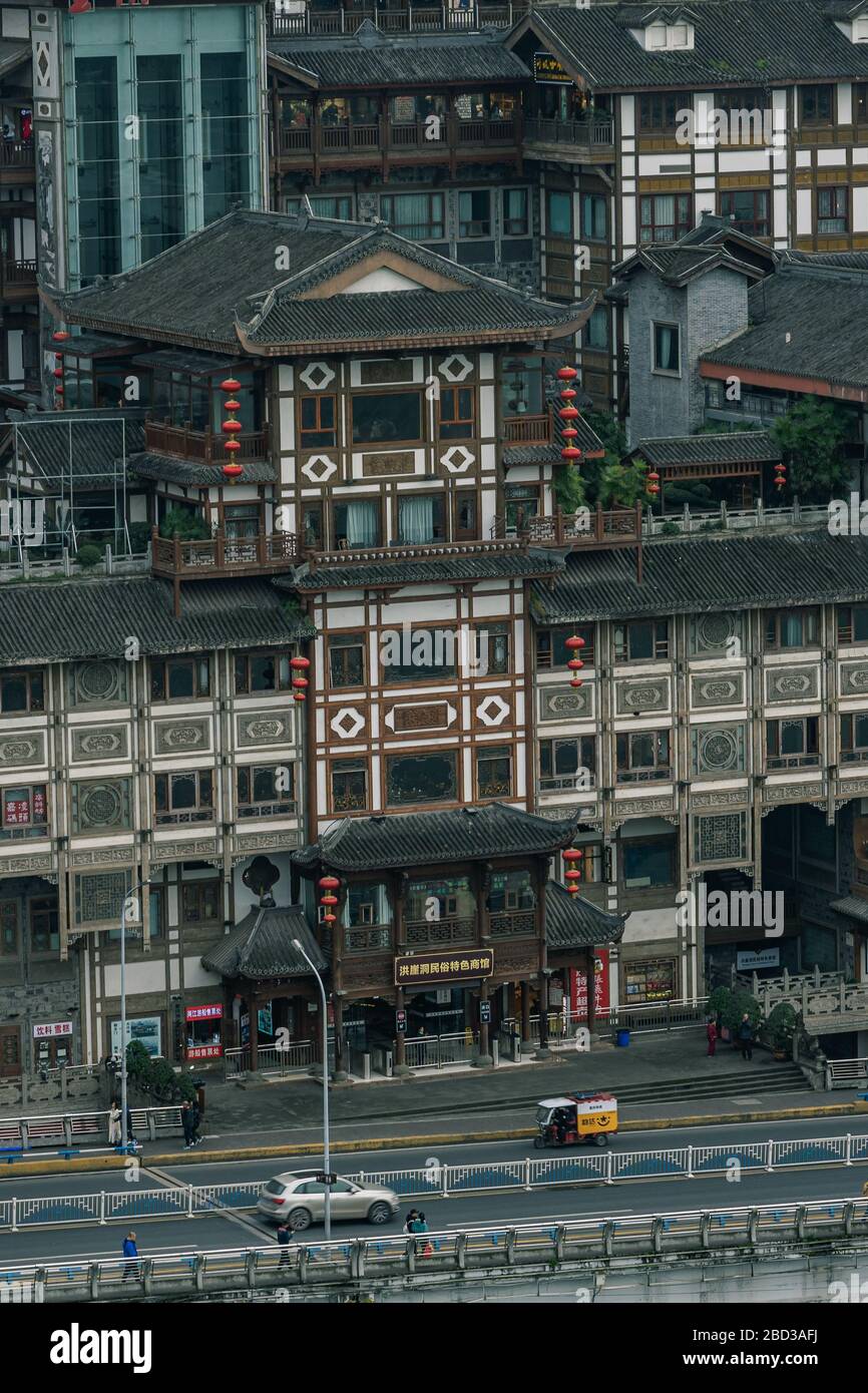 Chongqing, China - Dec 22, 2019: Historic traditional architecture in ...