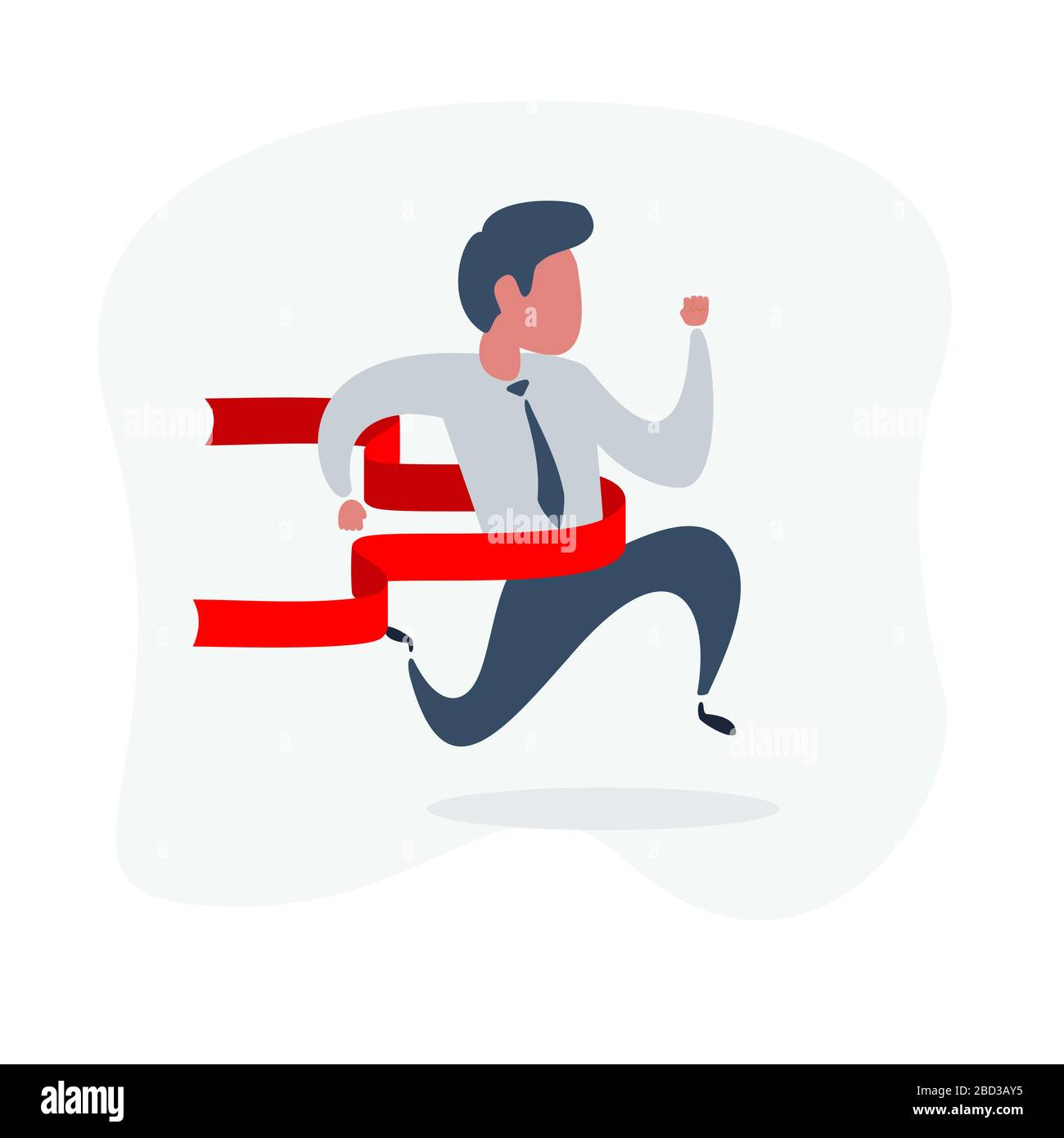 Businessman crossing finish line, he is won a competition Stock Vector ...