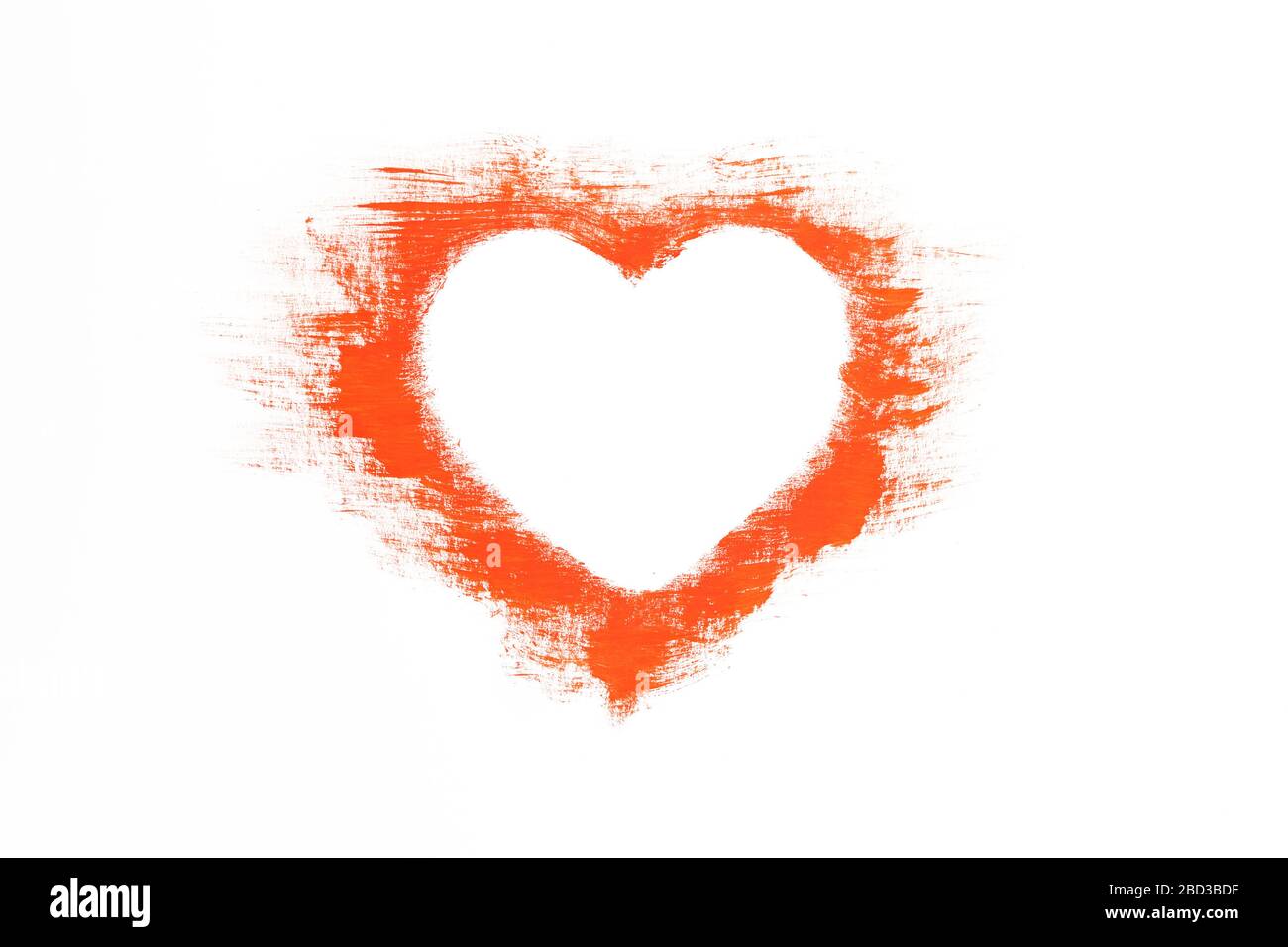 Red heart shape for text isolated on white background Stock Photo - Alamy