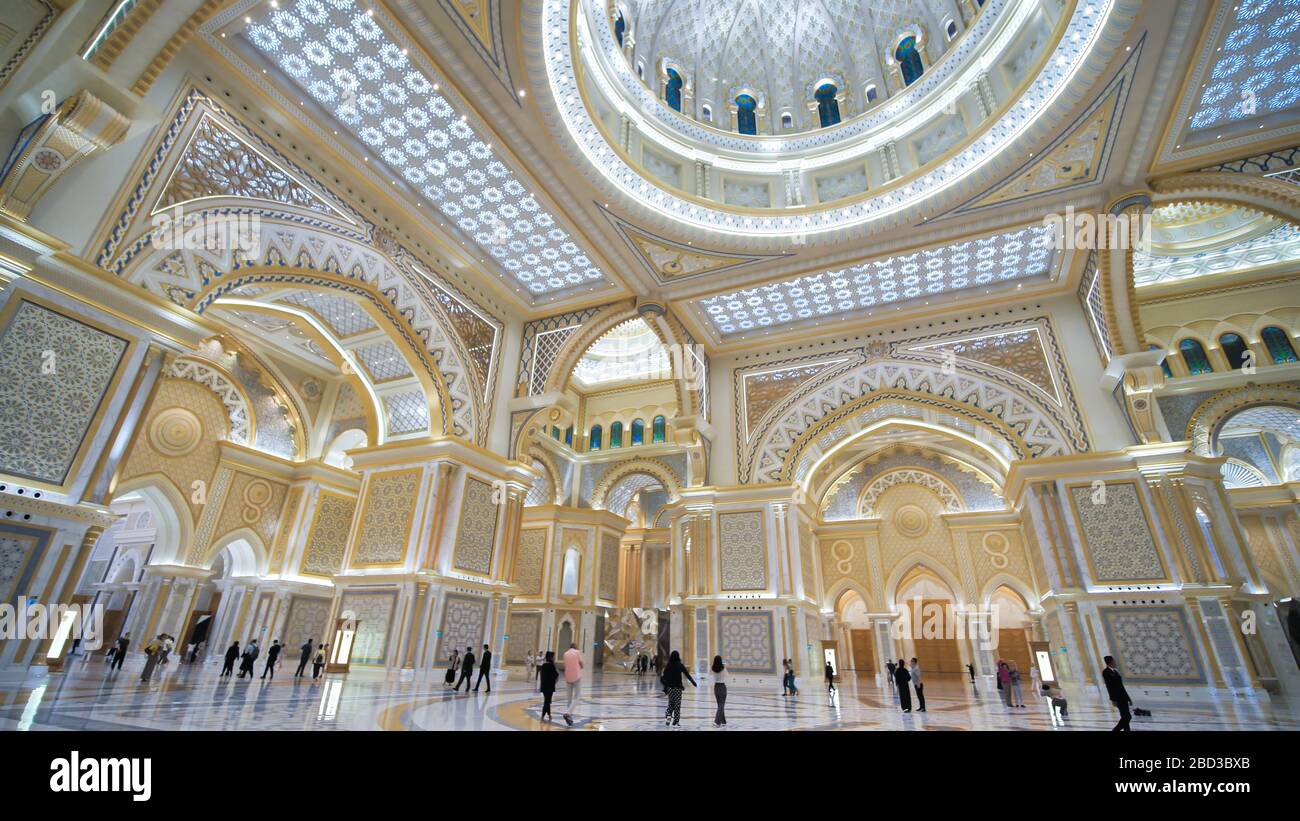 Abu Dhabi, UAE - December 15, 2019: Presidential Palace, Palace of Qasr ...