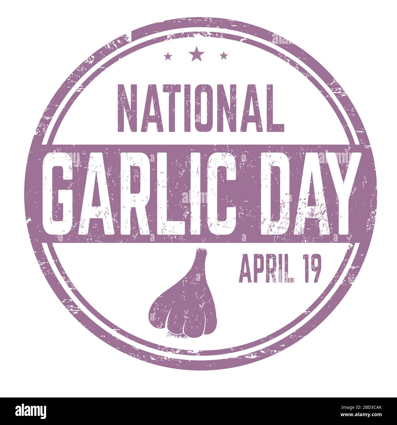 National garlic day grunge rubber stamp on white background, vector ...