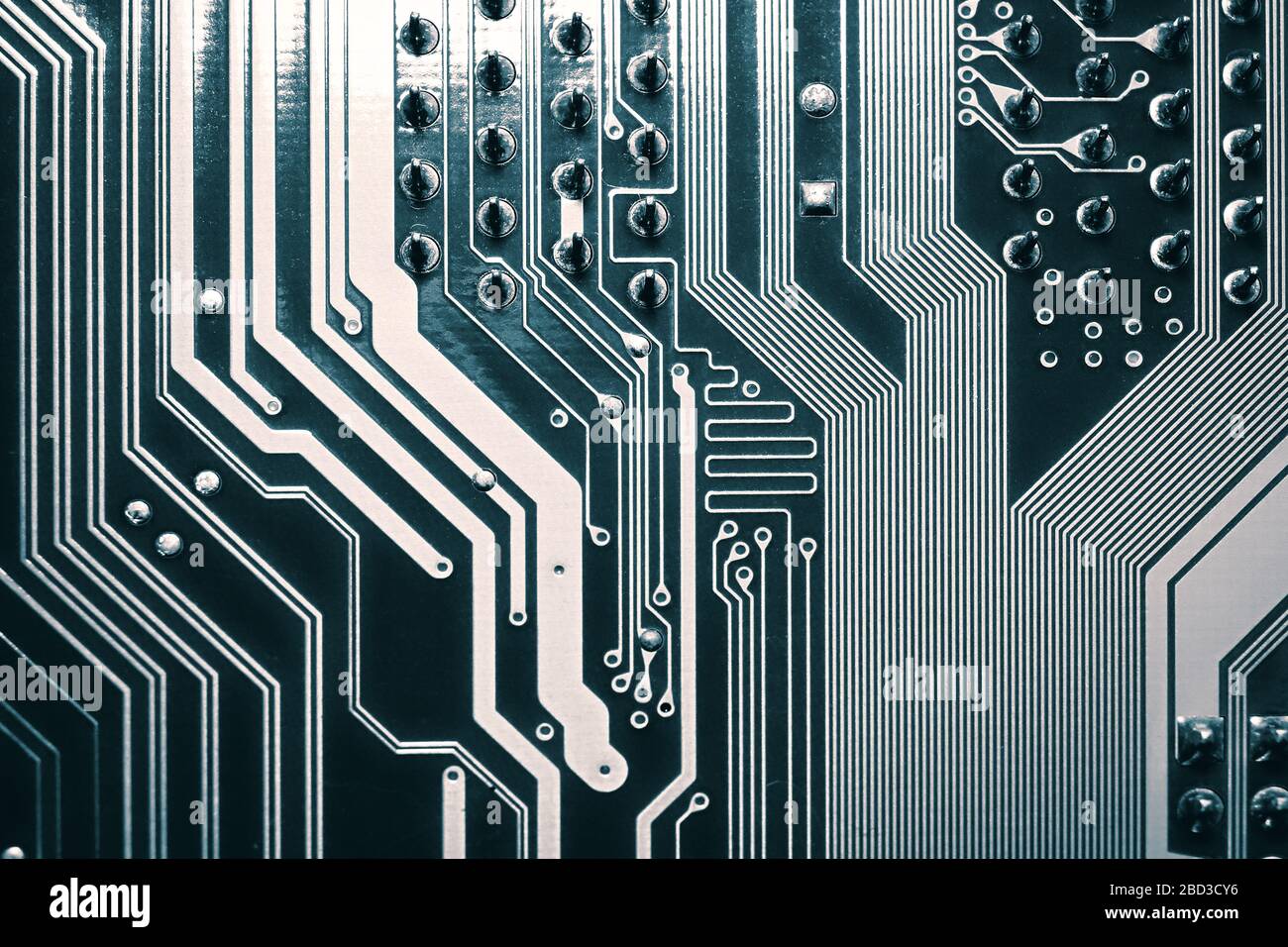 Blue electronic mother board circuit close up macro background Stock ...