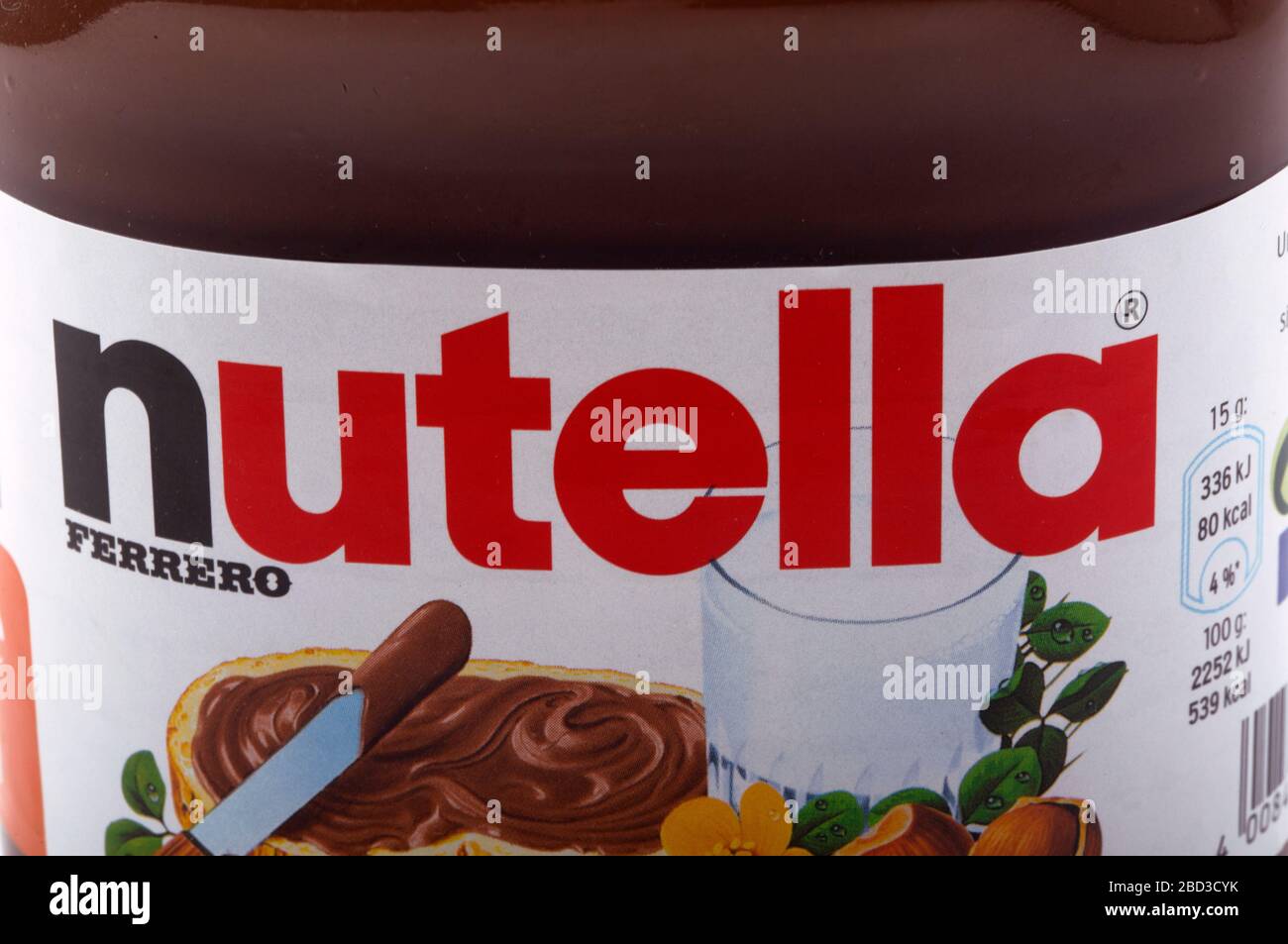 HUETTENBERG, GERMANY - 2020-02 25 Delicious NUTELLA hazelnut chocolate ...