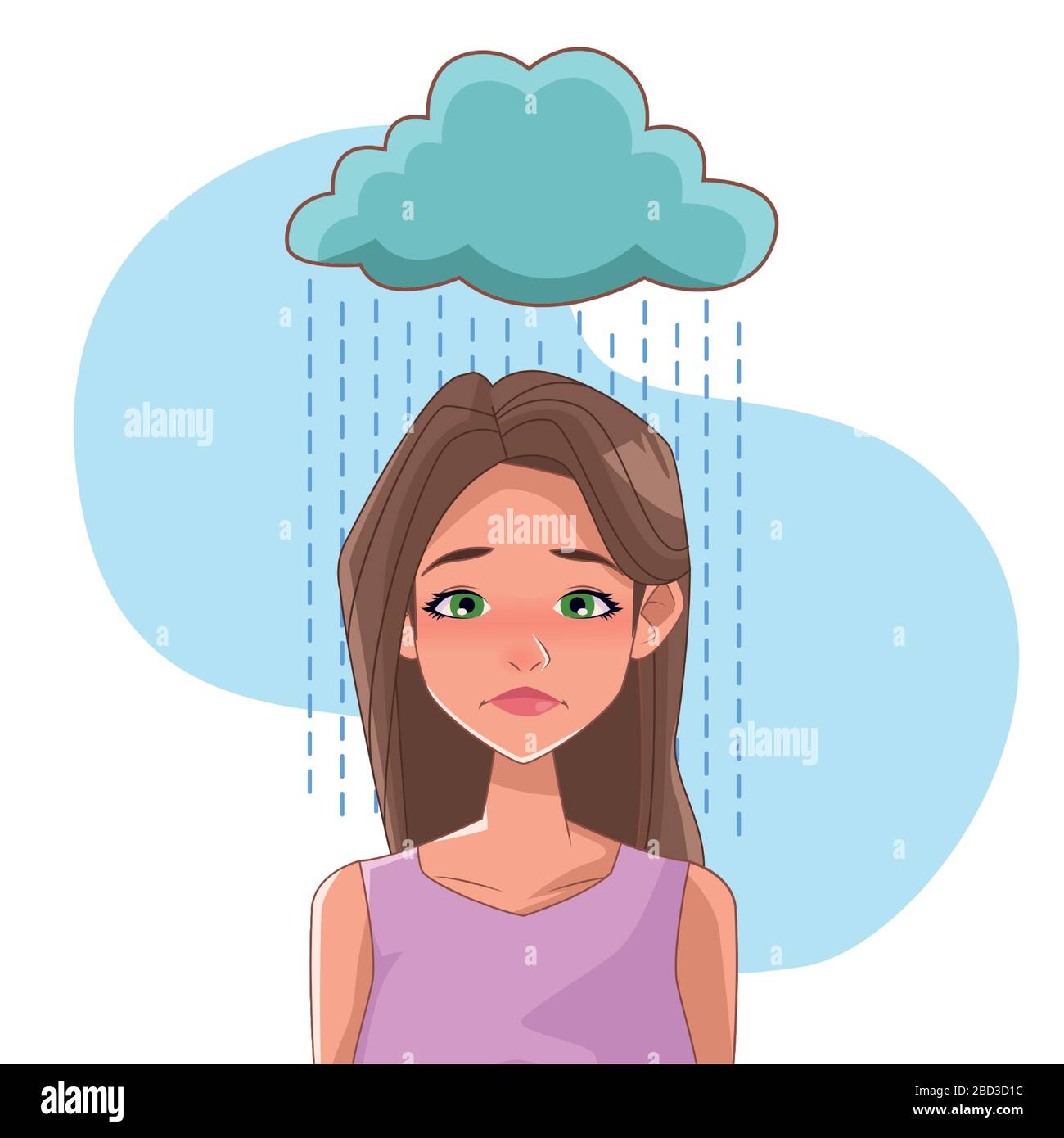 Sad Girl In Rain Clipart
