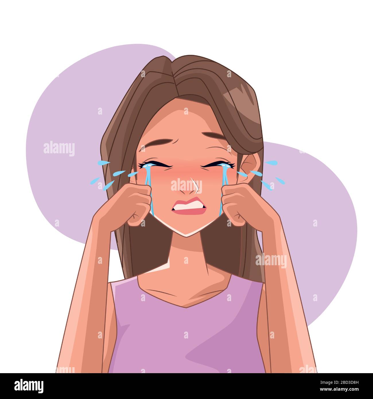 woman crying with stress symptom character Stock Vector Image & Art - Alamy