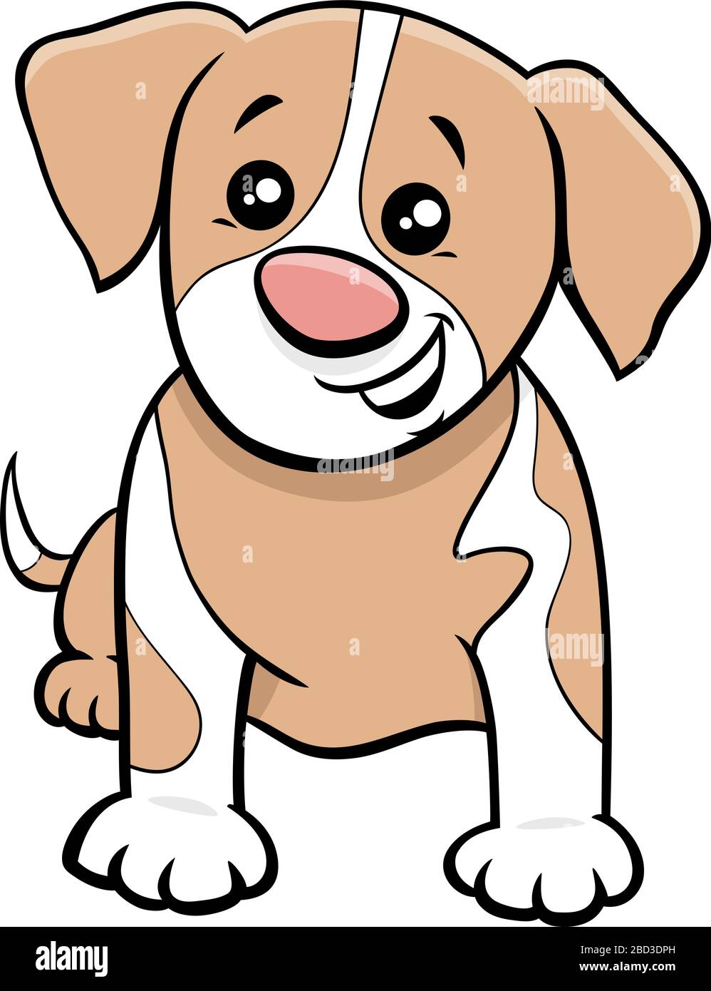 Cartoon Illustration of Cute Spotted Puppy Comic Animal Character Stock ...