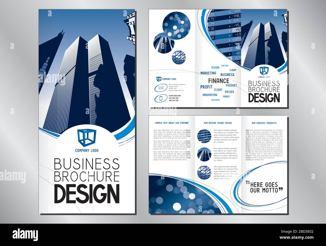 Business brochure template (A4 format) - modern office buildings ...