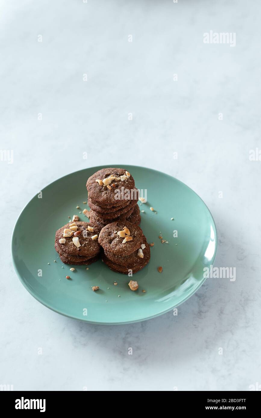Overhead view of handmade cookies served in a plate Stock Photo - Alamy