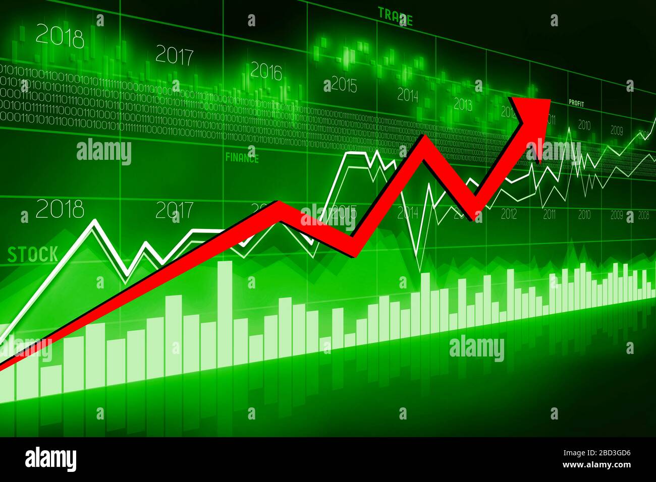 3D illustration/ 3D rendering - Growth chart Stock Photo - Alamy