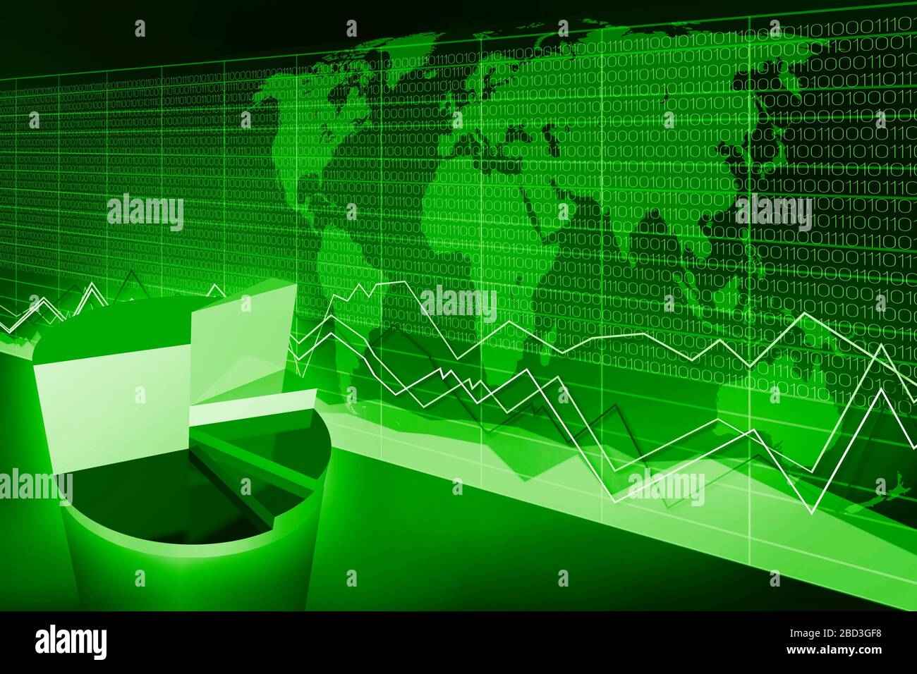 3D illustration/ 3D rendering - global business chart Stock Photo - Alamy