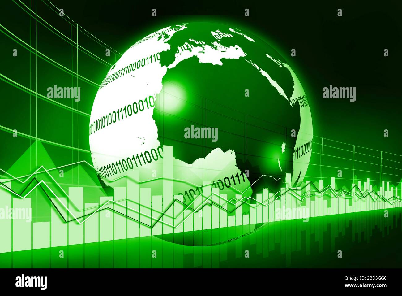 3D illustration/ 3D rendering - global business chart Stock Photo - Alamy