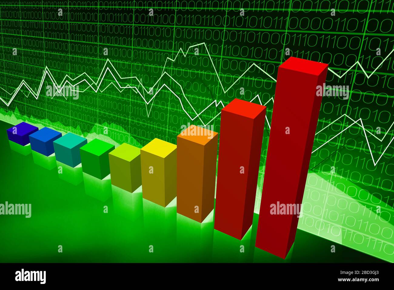 3D illustration/ 3D rendering - Growth chart Stock Photo - Alamy