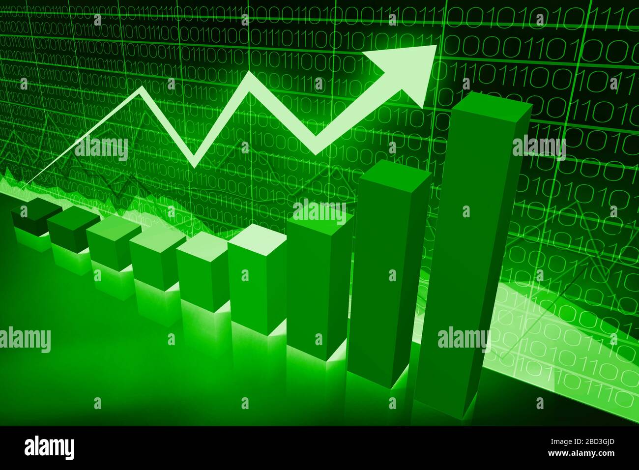 3D illustration/ 3D rendering - Growth chart Stock Photo - Alamy