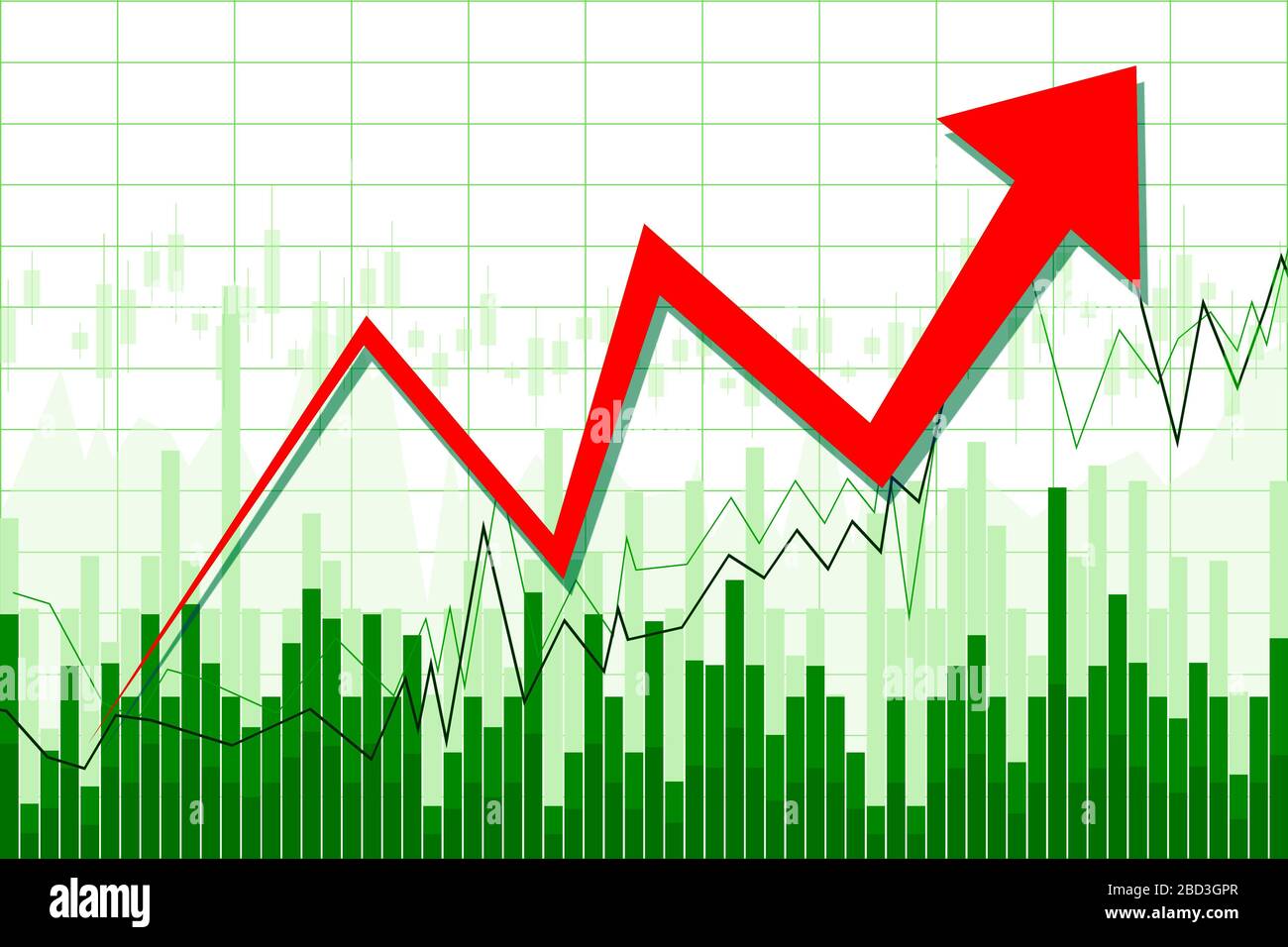 3D illustration/ 3D rendering - Growth chart Stock Photo - Alamy
