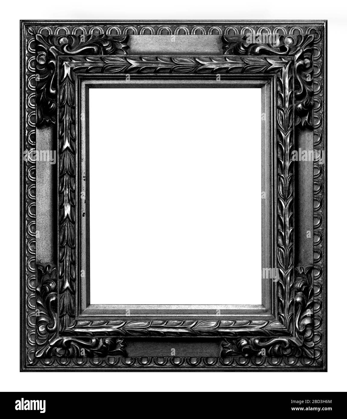 Antique black frame isolated on the white background vintage style ...