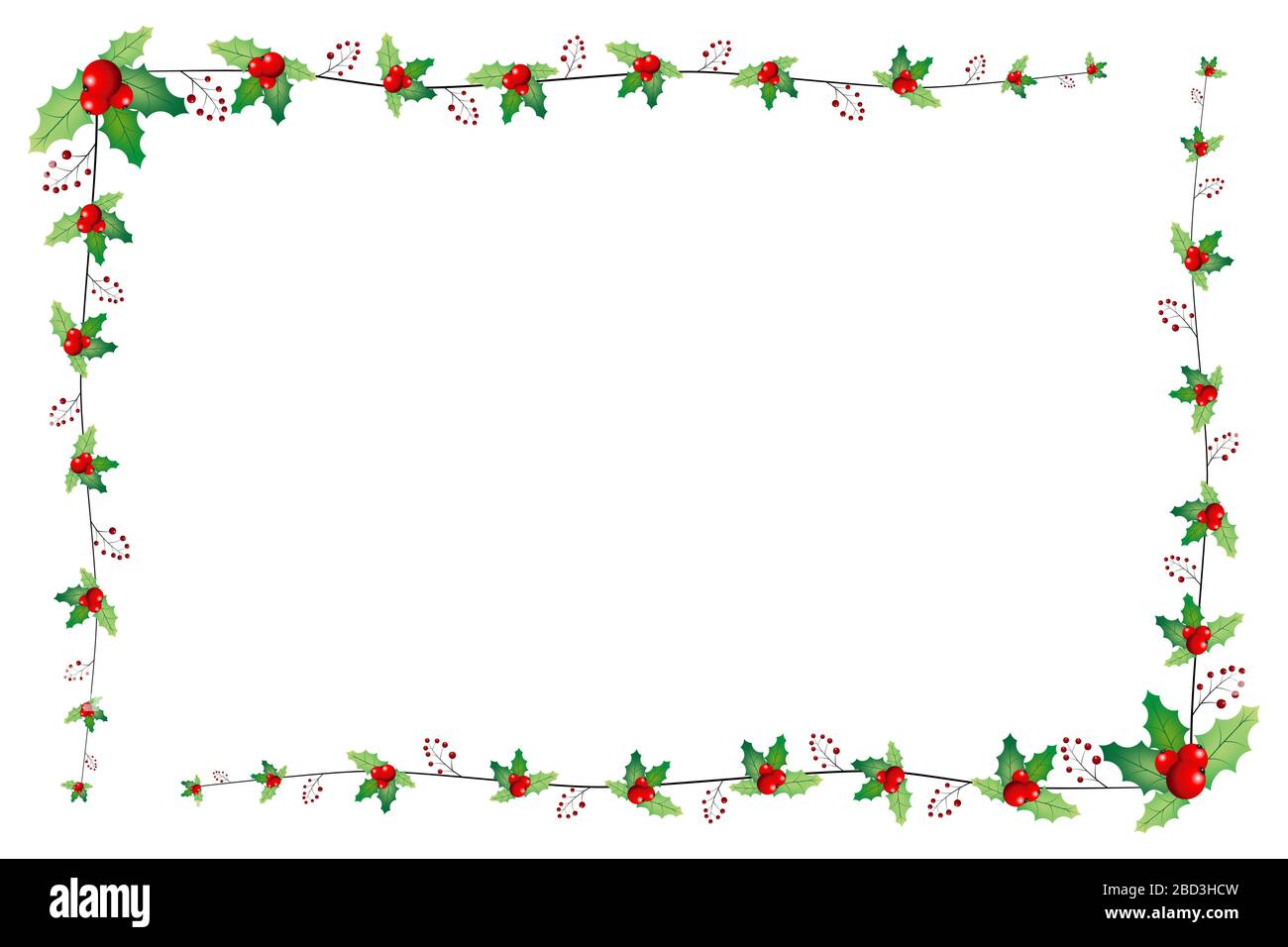 Christmas frame with mistletoe berries Stock Photo - Alamy