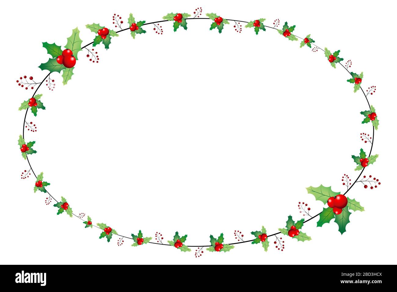 Christmas frame with mistletoe berries Stock Photo - Alamy