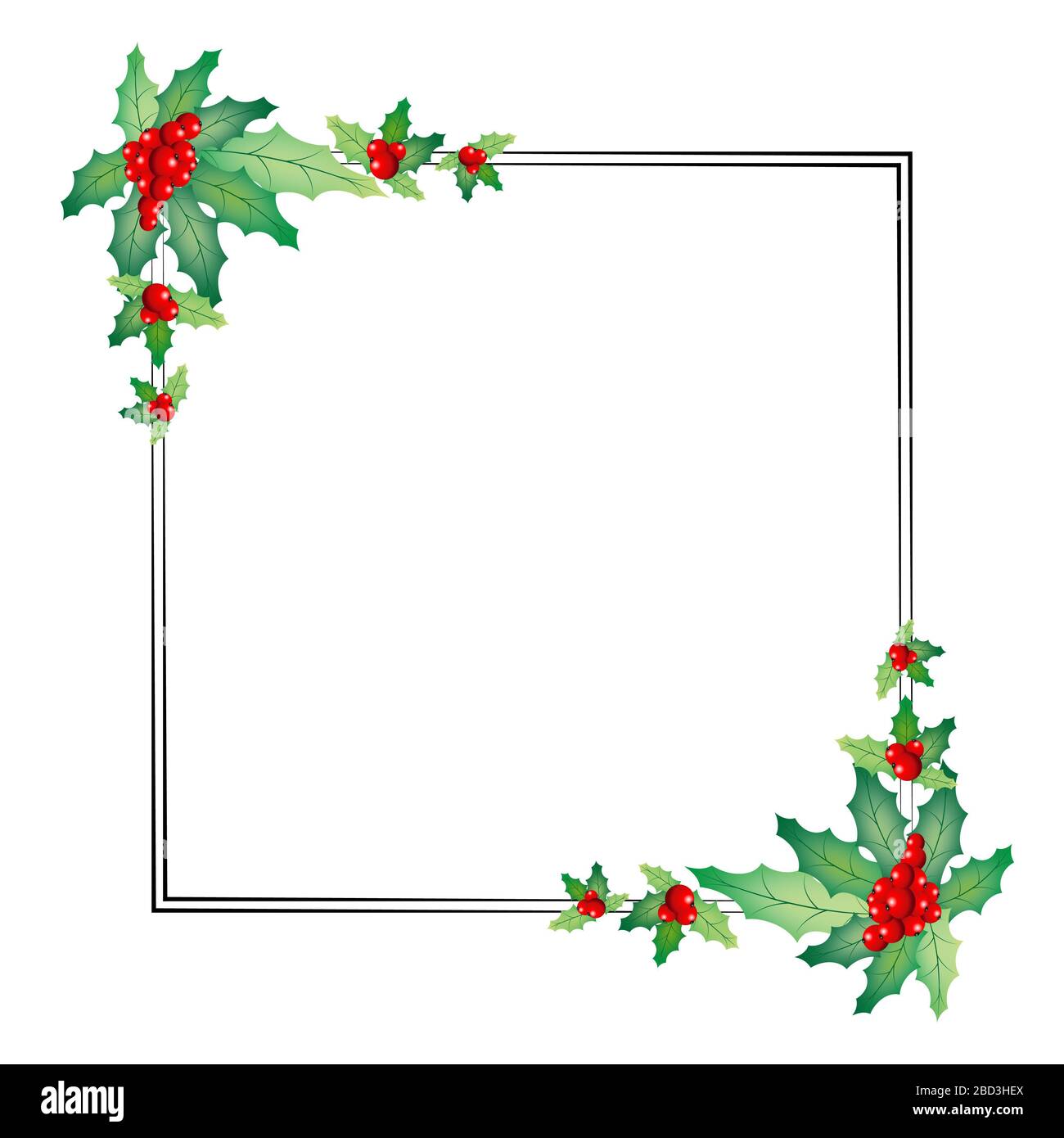 Christmas frame with mistletoe berries Stock Photo - Alamy