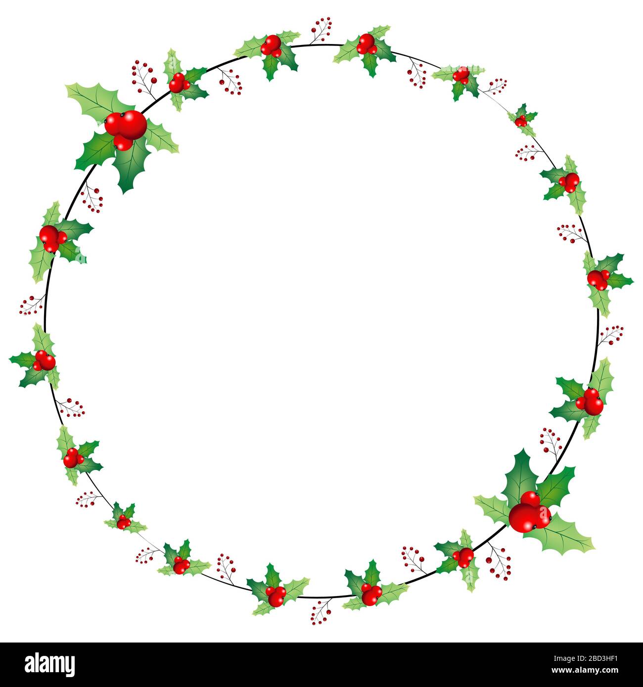 Christmas frame with mistletoe berries Stock Photo - Alamy